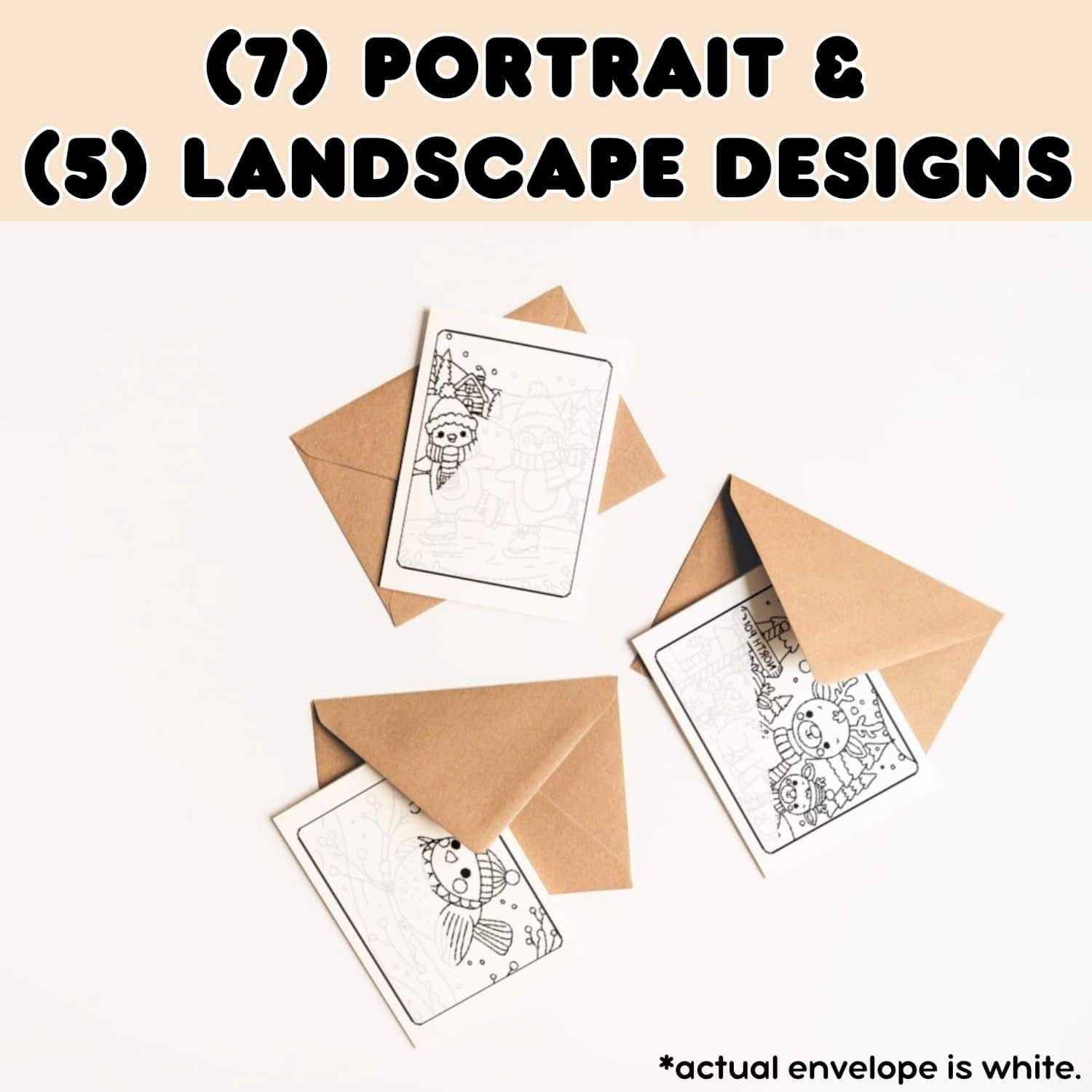 Color and Trace Christmas Cards - Color and Trace