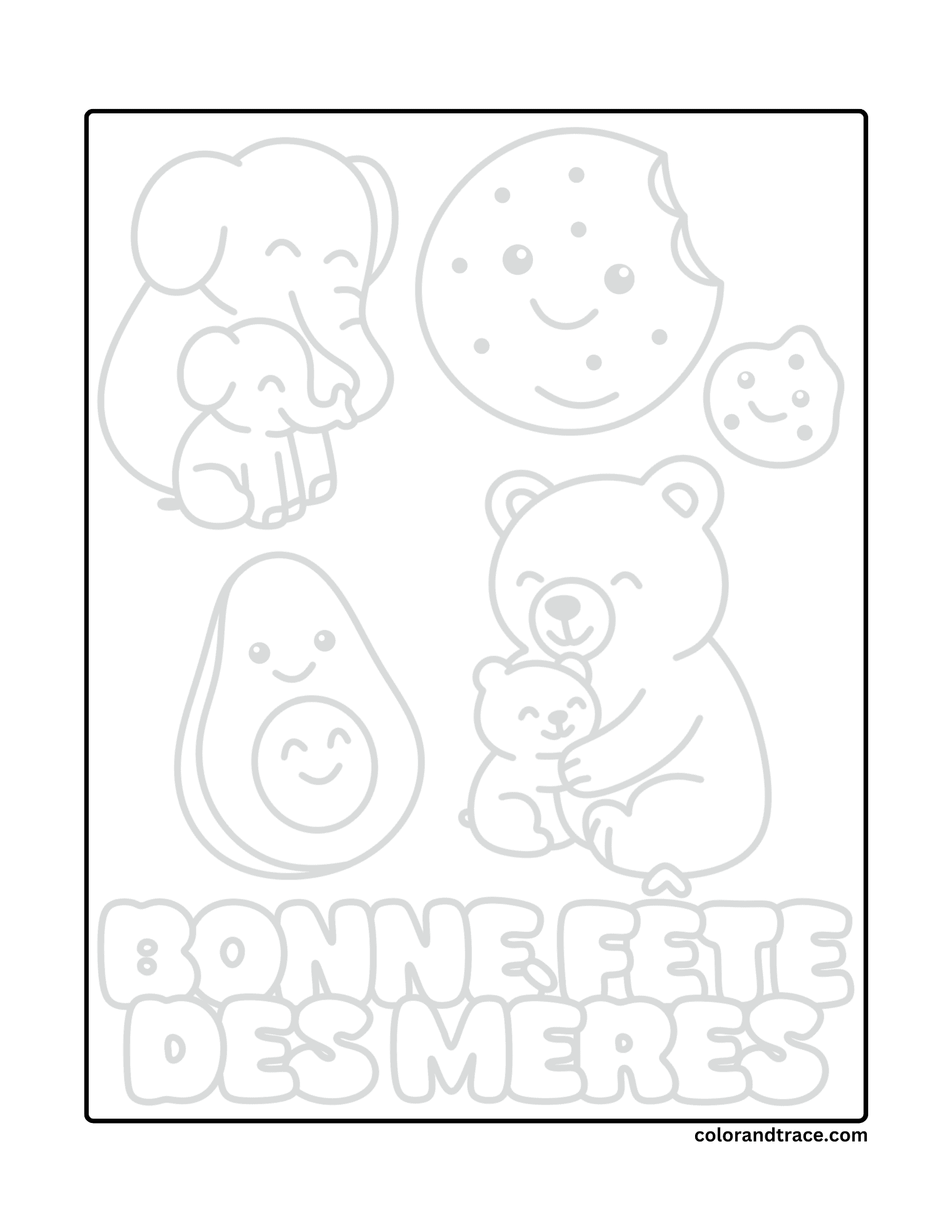 Free Bonne Fête des Mères Tracing Page in French