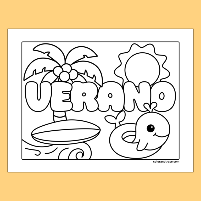 Free Verano Coloring Page: Spanish Printable - Color and Trace