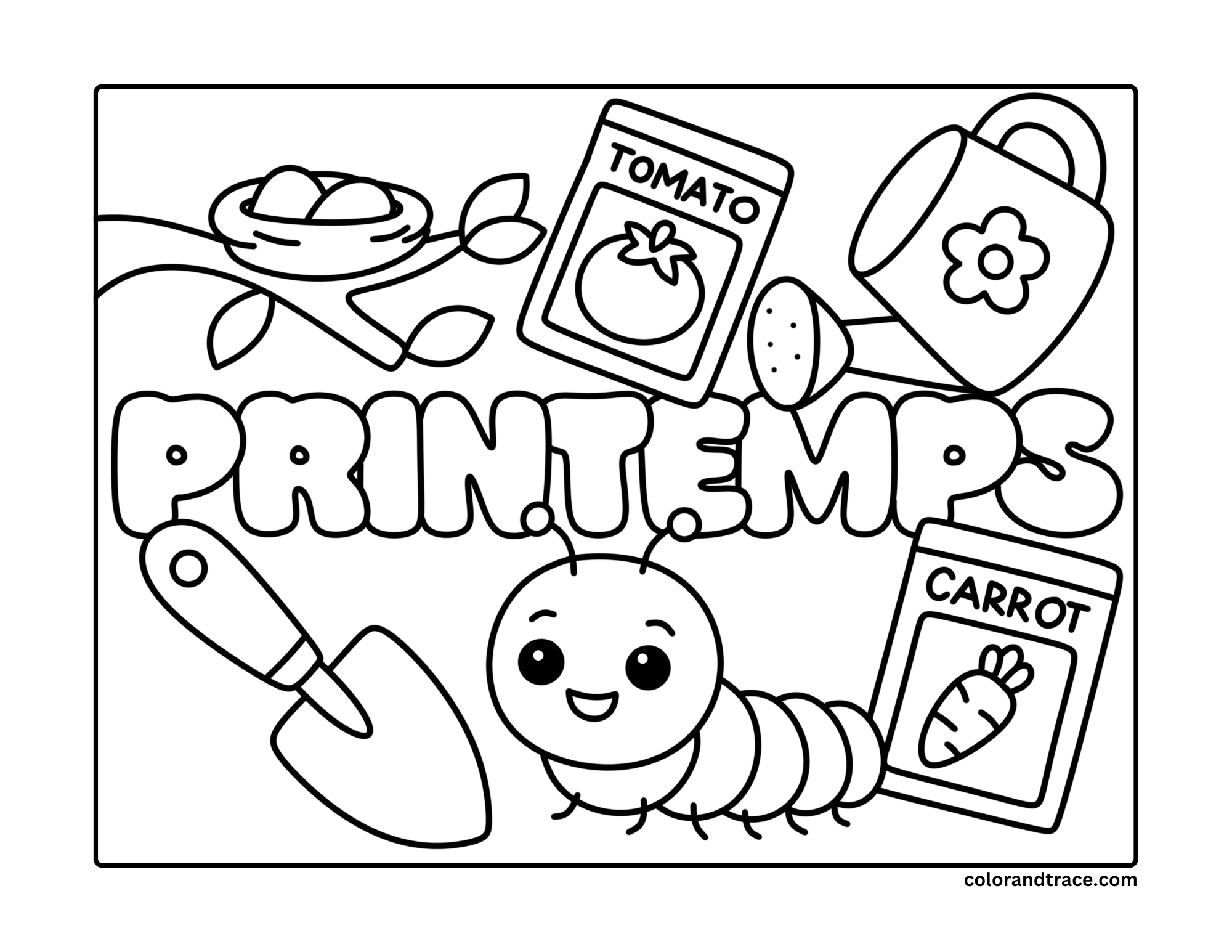 Free Printemps Coloring Page for Kids