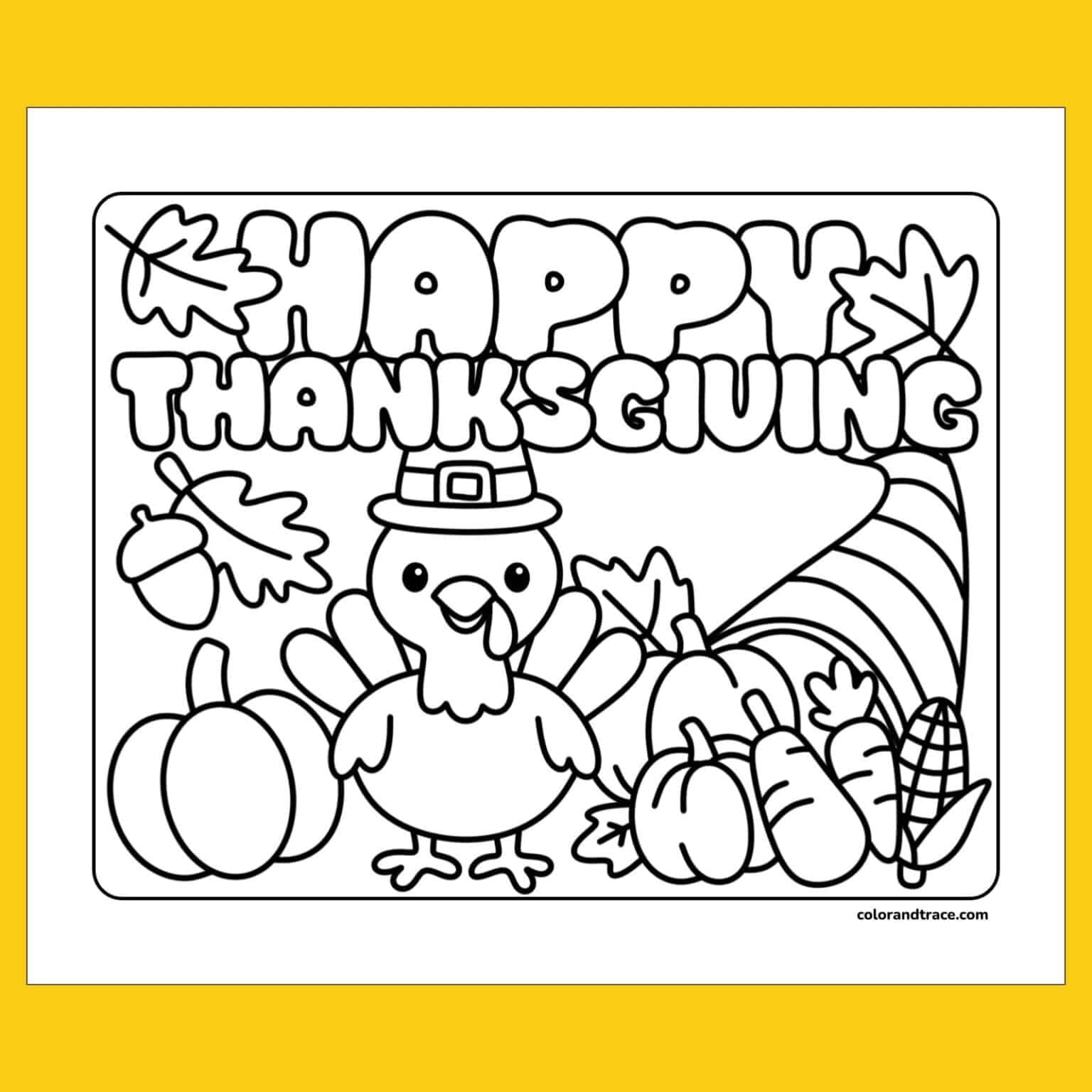Free Printable Thanksgiving Parade Coloring Page PDF - Color and Trace