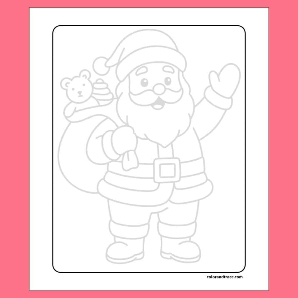 Free Printable Santa's Workshop tracing page Tracing Page PDF - Color ...