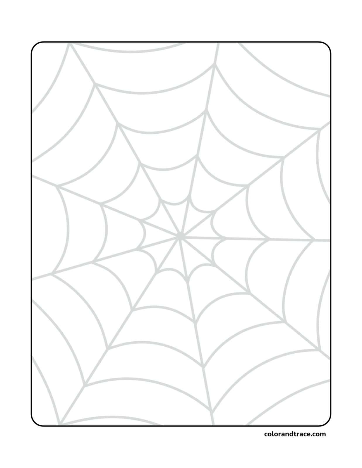 Free Printable Spider Web Tracing Page PDF - Color and Trace