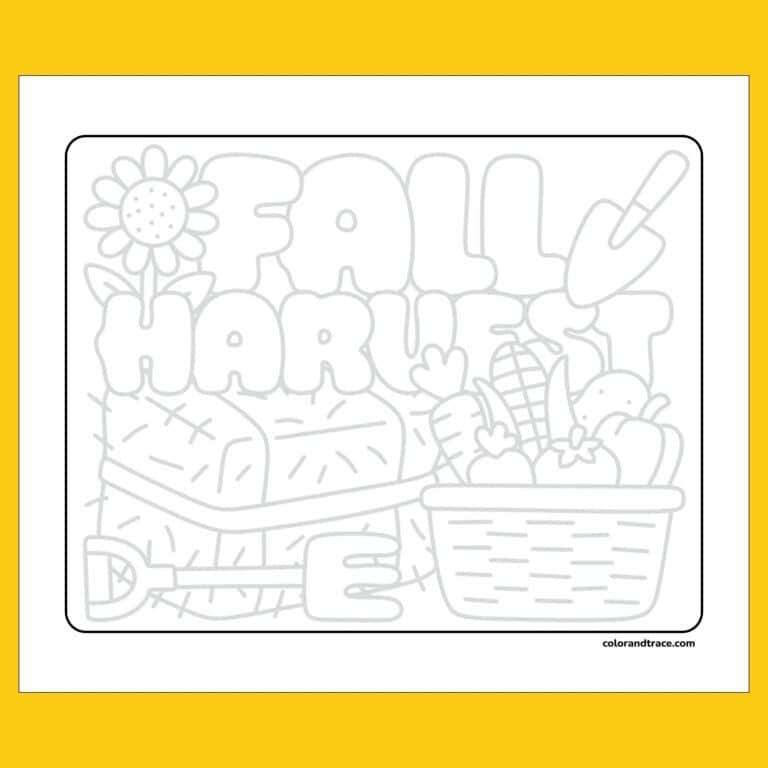 Free Printable Happy Thanksgiving Tracing Page PDF - Color and Trace