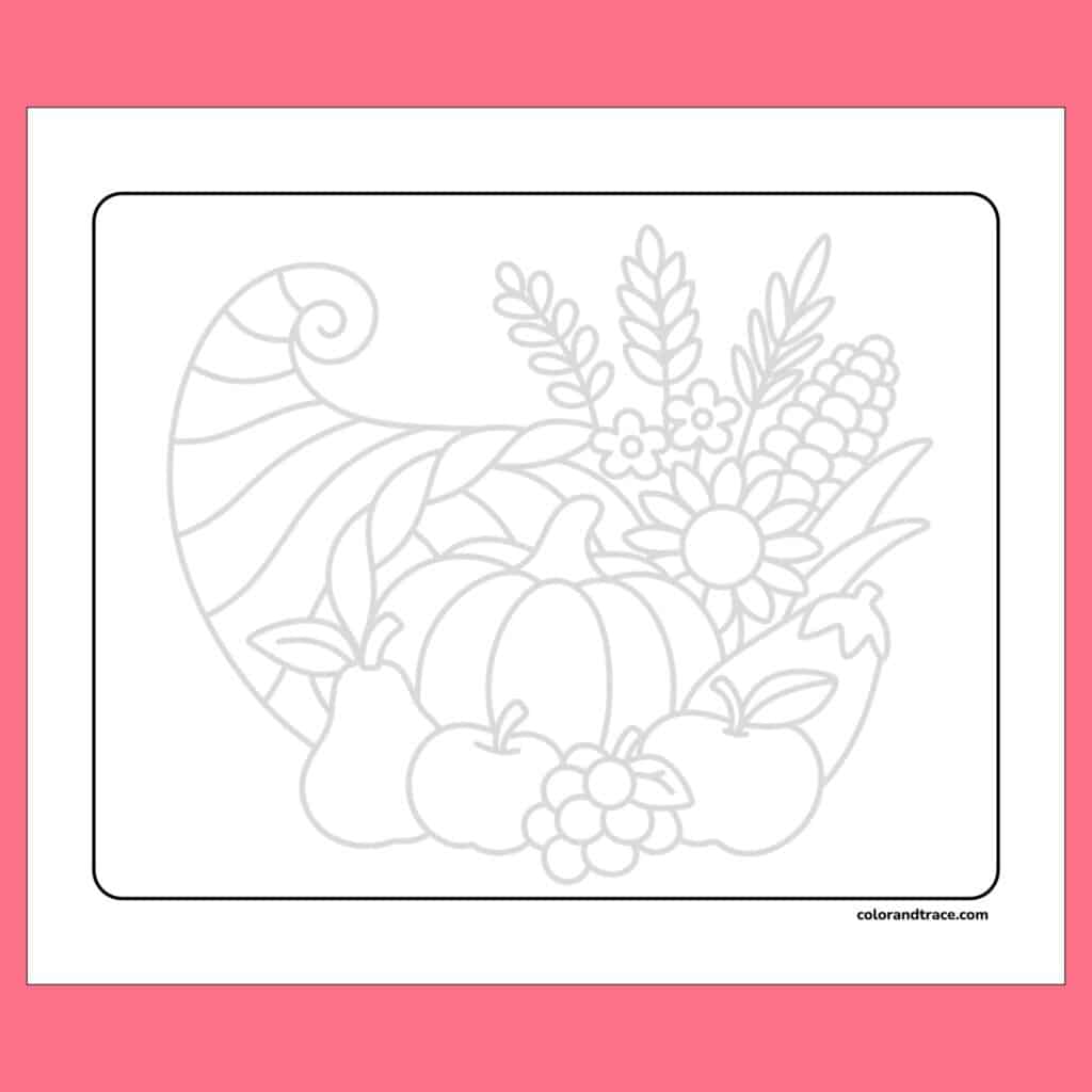 Free Printable Happy Thanksgiving Tracing Page PDF - Color and Trace