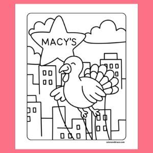 Free Printable Thanksgiving Parade Coloring Page PDF - Color and Trace