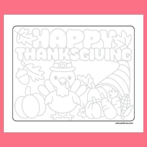 Free Printable Happy Thanksgiving Tracing Page PDF - Color and Trace
