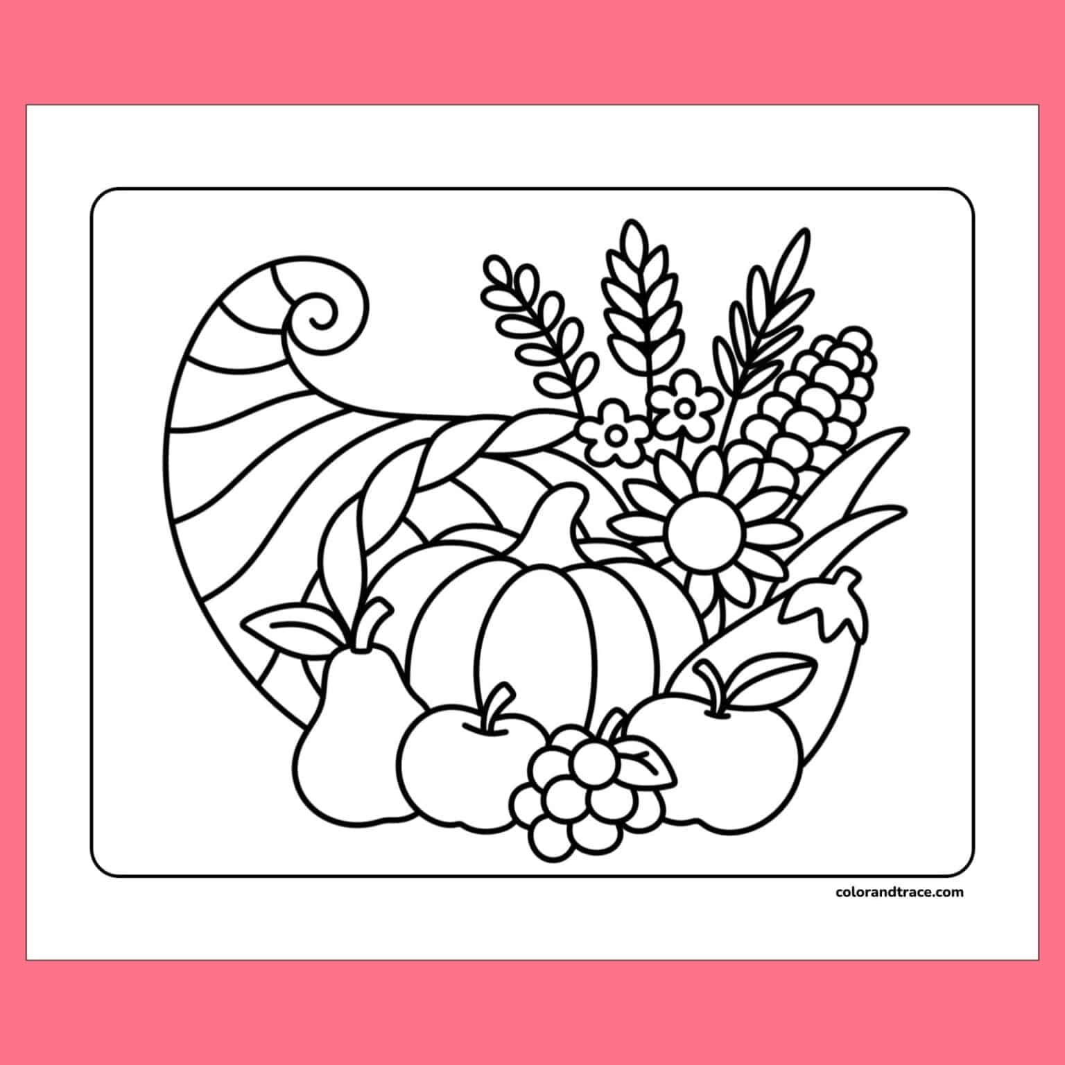 Free Printable Thanksgiving Parade Coloring Page PDF - Color and Trace