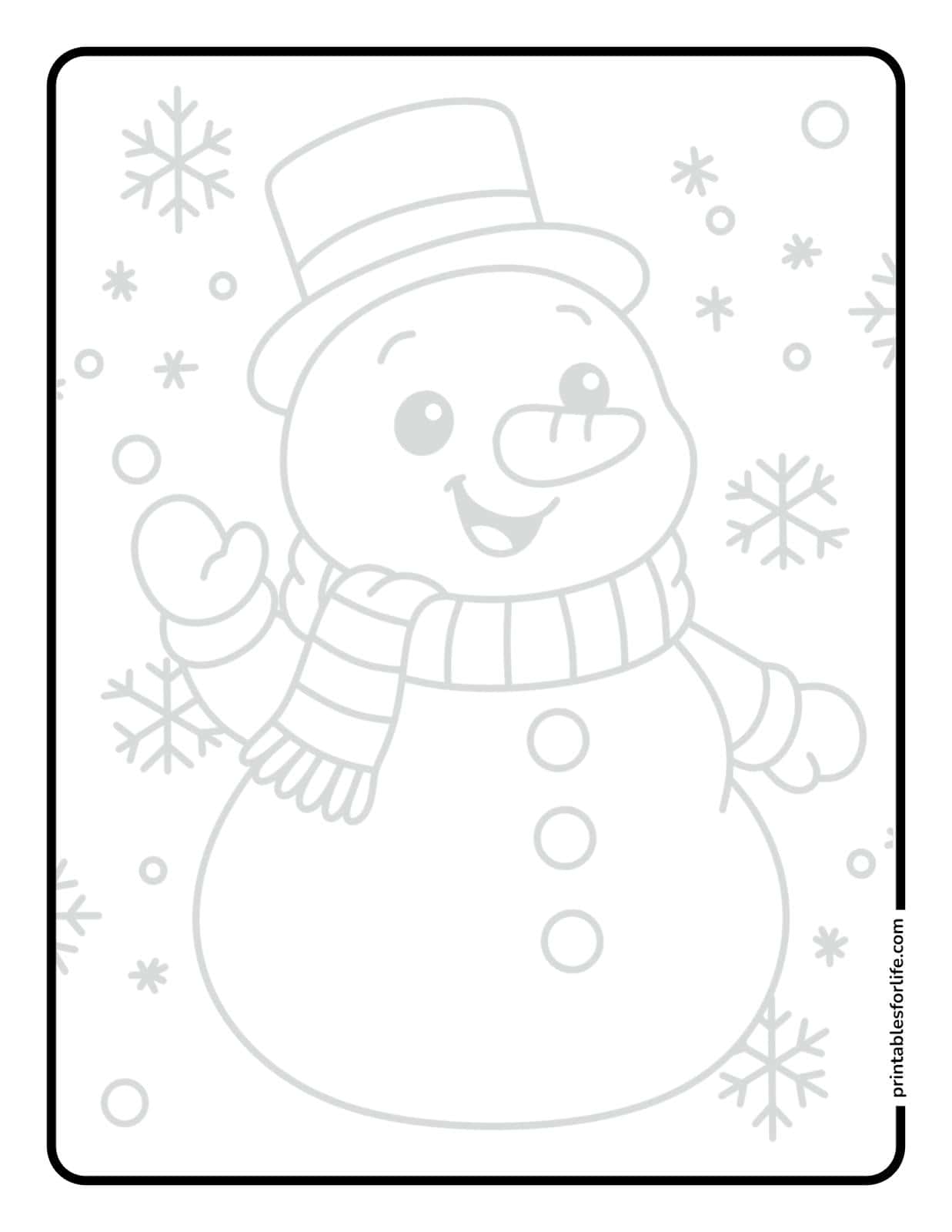 Free Printable Frosty the Snowman Tracing Page PDF - Color and Trace