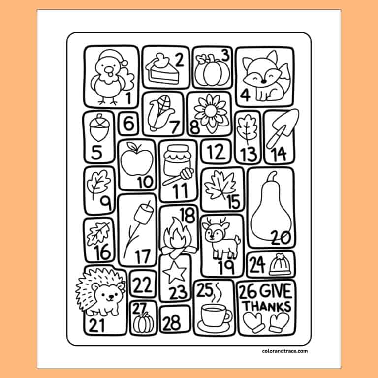 Free Printable Turkey Color by Numbers Coloring Page PDF - Color and Trace