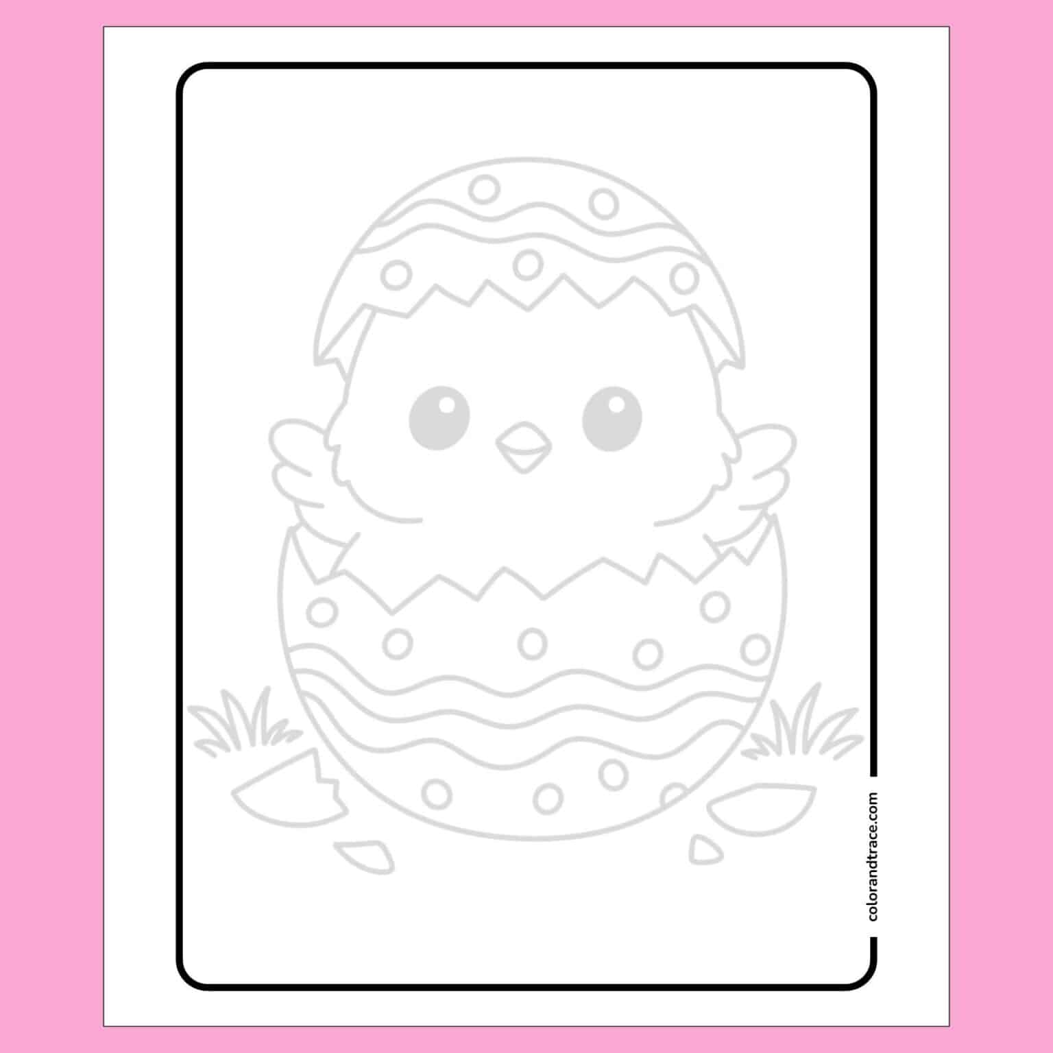 Free Printable Easter Bunny Tracing Page PDF - Color and Trace