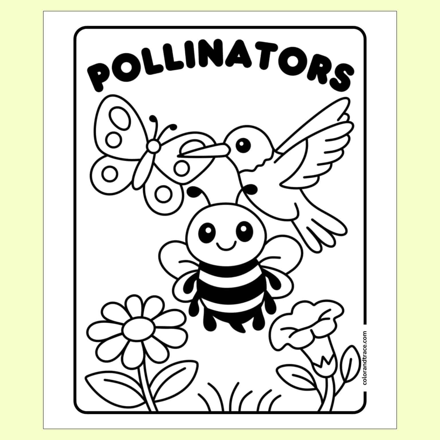 Free Printable Bumblebee Coloring Page for Kids - Color and Trace